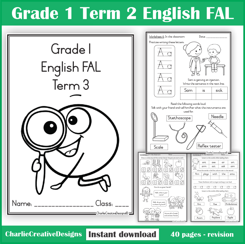 Grade 1 English FAL Term 3 – Charlie Creative Designs