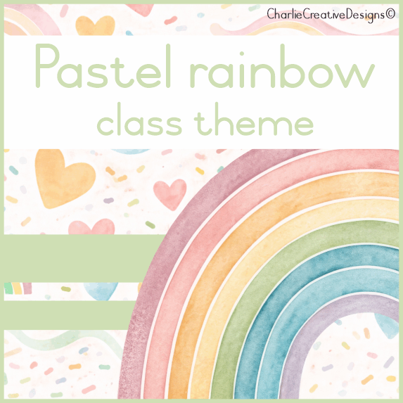 Pastel rainbow classroom theme – Charlie Creative Designs
