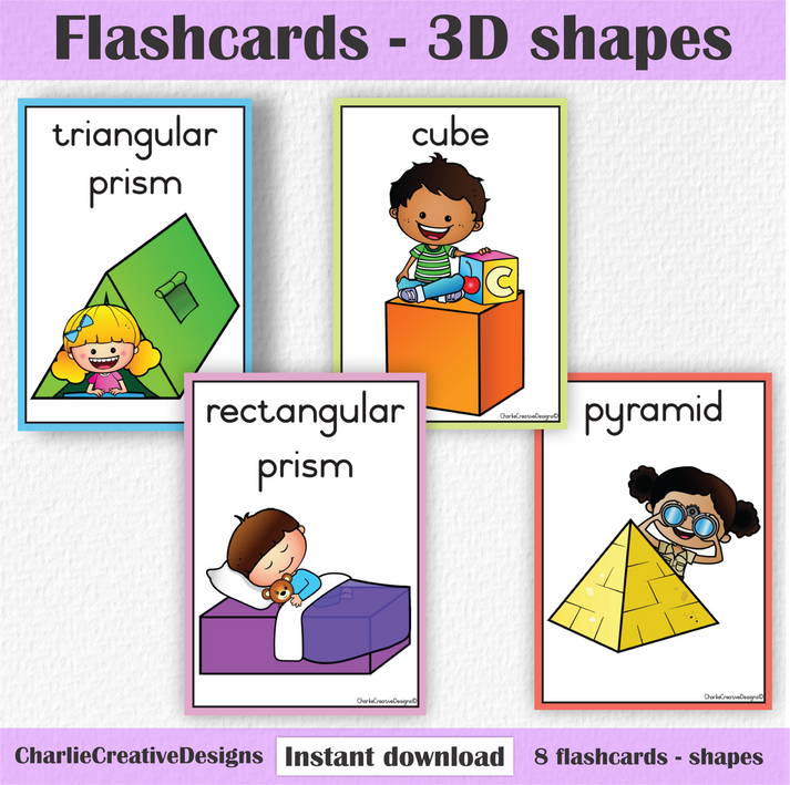 Flashcards - 3D shapes – Charlie Creative Designs
