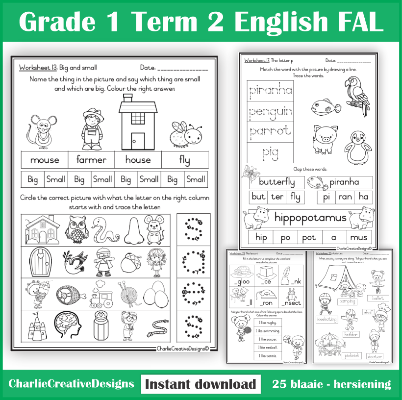 Grade 1 English FAL Term 3 – Charlie Creative Designs