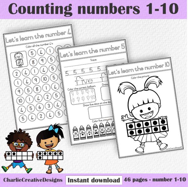 Counting number 1-10 – Charlie Creative Designs