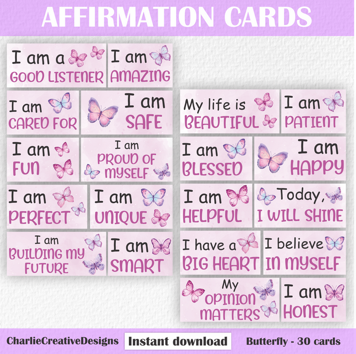 Affirmation cards - Butterfly – Charlie Creative Designs