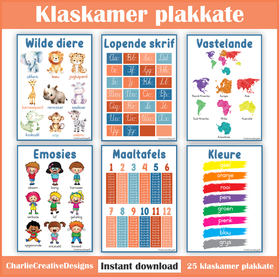 Klaskamer plakkate – Charlie Creative Designs