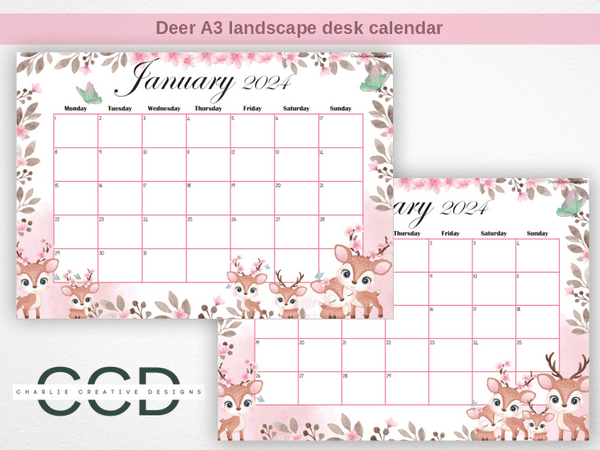 Deer calendar – Charlie Creative Designs
