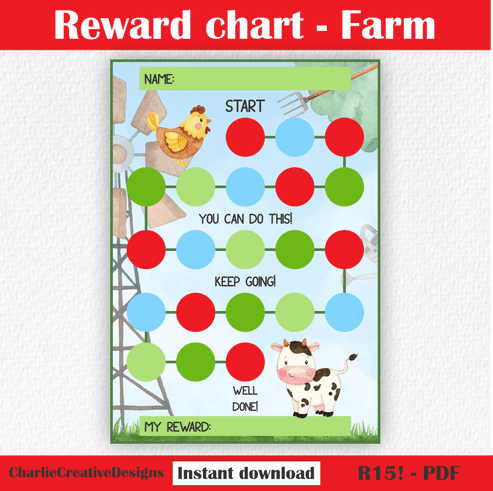 Reward chart - Farm – Charlie Creative Designs