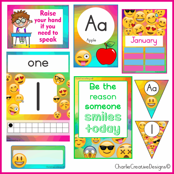 Emoji classroom theme – Charlie Creative Designs