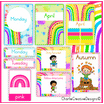 Bright rainbow classroom theme – Charlie Creative Designs