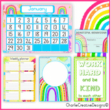 Bright rainbow classroom theme – Charlie Creative Designs
